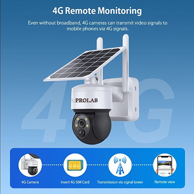 Prolab CG9 Solar Battery Powered Mini PTZ 4G Camera - Prolab